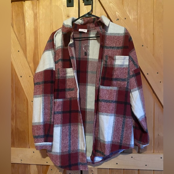 Tops | Red Flannel Shacket | Poshmark
